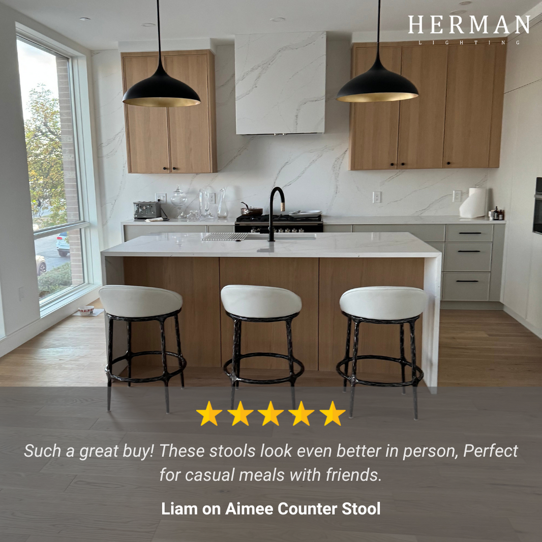 Hand-Forged Metal Marble Round Side Table 3 Leg 24"D – Hermanlamps