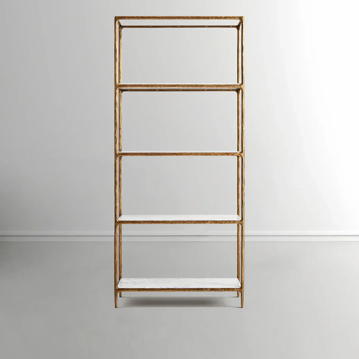Hand-Forged Metal White Marble Shelving – Hermanlamps